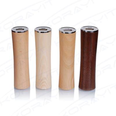 China Banco portátil de madera 2600mAh, regalos externos del poder de la cintura del cilindro de la batería en venta
