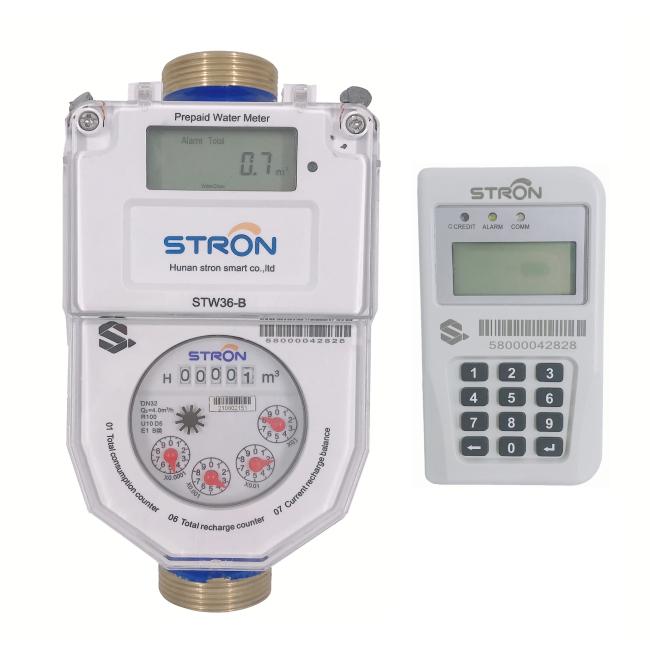 High Capacity Wireless Smart RF Laura Prepaid Water Meter Factory Sale IP68 With Split Keypad High Capacity Battery OEM