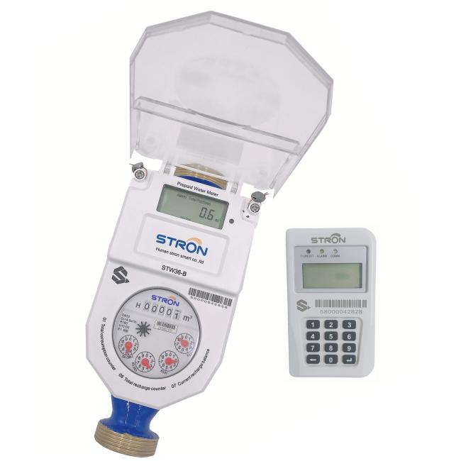 High Capacity Wireless Smart RF Laura Prepaid Water Meter Factory Sale IP68 With Split Keypad High Capacity Battery OEM