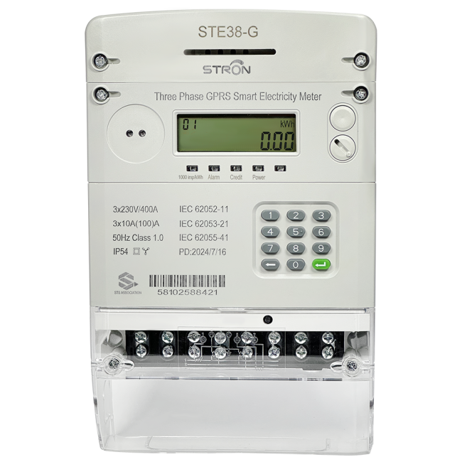 Keypad Input Single Phase Smart Prepaid Electricity Meter with Low Credit Alarm and 220V Voltage Rating