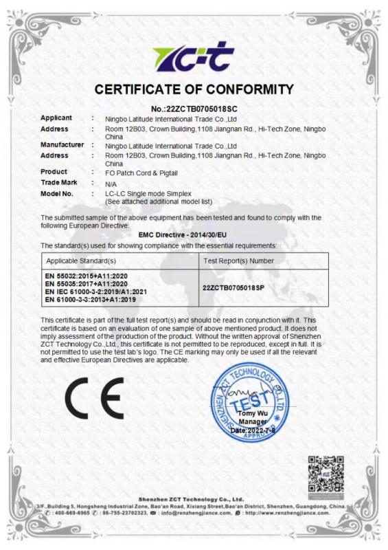 - Ningbo Latitude Communication Equipment Co.,Ltd