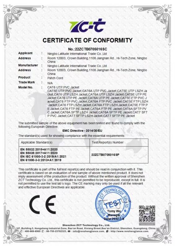 - Ningbo Latitude Communication Equipment Co.,Ltd