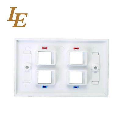 China 3 Port Keystone Jack Socket de la placa frontal de la red Cat6 UTP RJ45 con panel de parches y conector de cable de red en venta