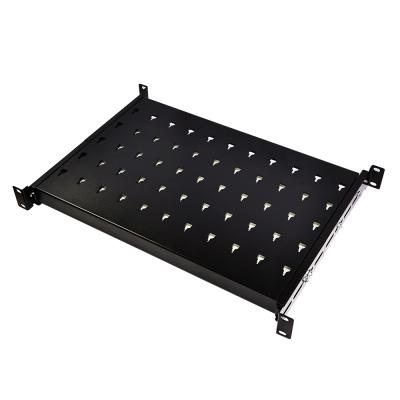 Китай 19-дюймовая ширина 440 мм глубина 550 мм металлические фиксированные аксессуары для серверного шкафа выдвижная полка для сетевого шкафа продается