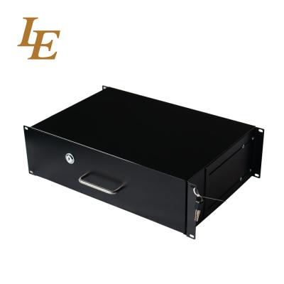 China Diseño personalizado 19 pulgadas 1U 2U 3U 4U cajón de gabinete deslizante con cerradura para estante estándar Instalación de cajón de metal de acero en venta