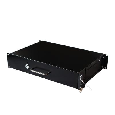 China Diseño personalizado 19 pulgadas 1U 2U 3U 4U cajón de gabinete deslizante con cerradura para estante estándar Instalación de cajón de metal de acero en venta