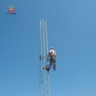 China 30 Meter Wire Supporting 3 Legged Tubular Telecommunication Steel Guy Wire Lattice Triangle Triangular Mast Guyed Tower for sale