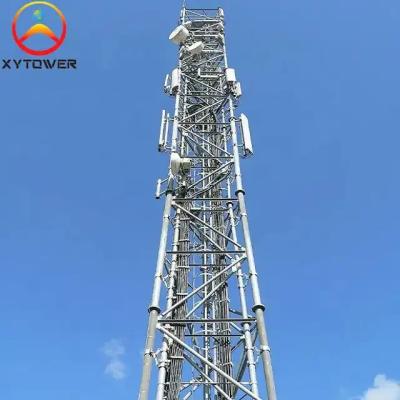China 35FT 40FT Galvanized Tube Triangular Lattice Gsm Radio Cell Communication Tower for sale