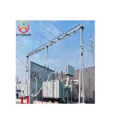 China China Hot Dip Galvanized Tubular Electrical Power Substation Transformer Steel Structures for sale