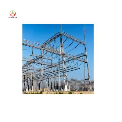 China Hot Dip Galvanized Electrical Power Steel Round Poles Towers Transformer Steel Structures for sale