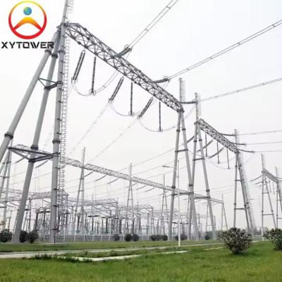 China High Voltage Galvanized 220KV Power Transformer Substation Structures Electric Power Pole for sale