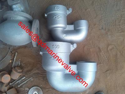 China JIS F3012 거위 목 배기구 머리 부유물 유형 Cast iron Goose Neck Air Pipe Heads for korea for sale