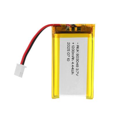 China AUK 803048 Polymer Lithium Battery 3.7V 1200mAh For Fingerprint Lock Makeup Mirror LED Desk Lamp for sale