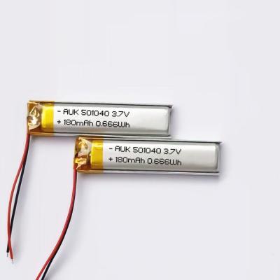 China 3.7V 501040 180mAh Polymer Lithium Battery For Children'S Wristband Locators Beauty Devices And Electric Toothbrushes for sale