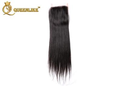Cina Chiusura nera naturale del pizzo di dimensione del × 4 della chiusura 4 del pizzo dei capelli umani di colore dei capelli diritti in vendita