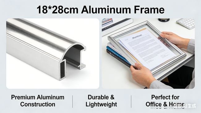 Close-up view of high-hardness rustproof aluminum frame and mounting options