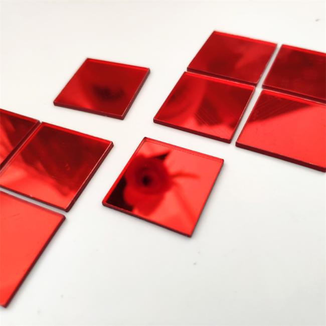 Various color options of acrylic mirror sheets displayed together