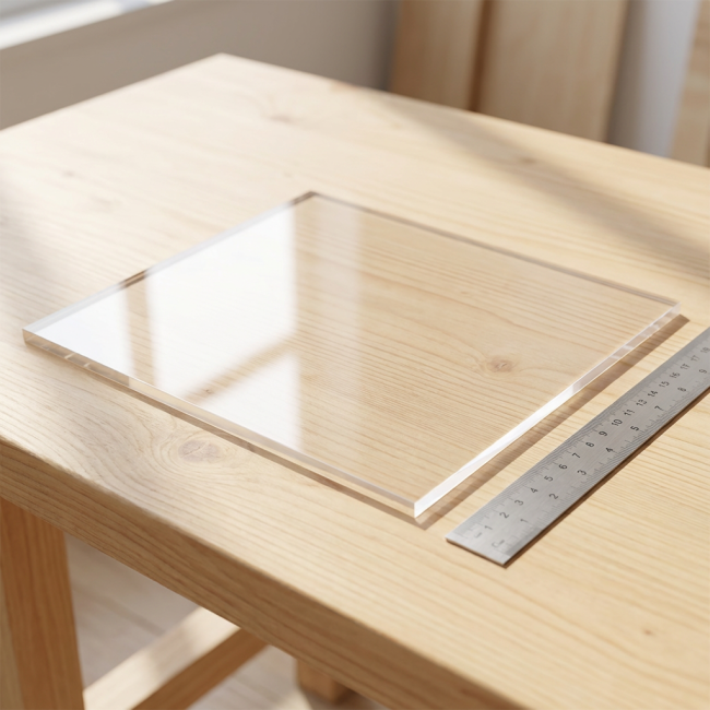 A4 size acrylic sheet demonstration for scale reference