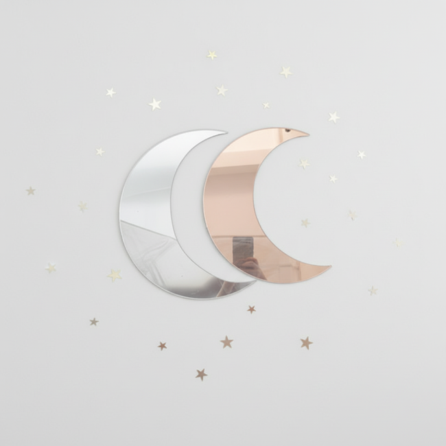 Crescent moon mirror installation and styling options