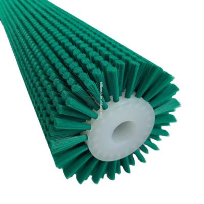 China Cylindrical Nylon Rotary Brush Industrial Roller Brush For Cleaning And Scrubbing for sale