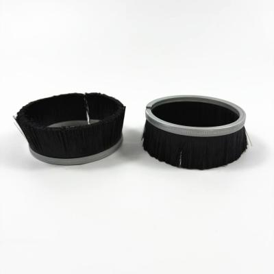 China Nylon Cup Brush Steel Channel Formed Dust Collection Hood Brushes For CNC Machines for sale