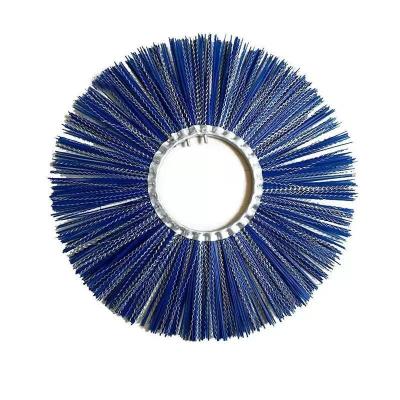 China Flat Round Circular Snow Sweeper Brush Attachment Road Sweeping Brush Replacement for sale
