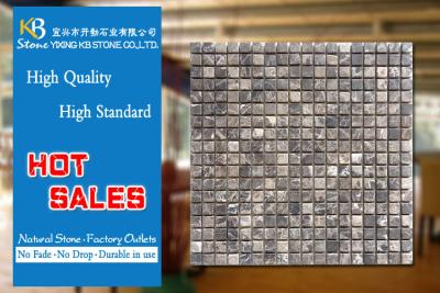 Cina Brown venato le mattonelle di marmo del bagno della decorazione del mosaico delle mattonelle domestiche del confine in vendita