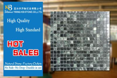Cina Mattonelle di marmo quadrate verdi nere 305 x 305mm della pietra del mosaico delle tessere in vendita