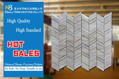 Cina Tessera grigia di marmo bianca di legno smerigliatrice della decorazione delle vene del distintivo 12x12 a casa in vendita