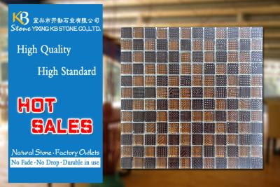 Cina Tessere di marmo decorative quadrate gialle nere per la parete della TV in vendita