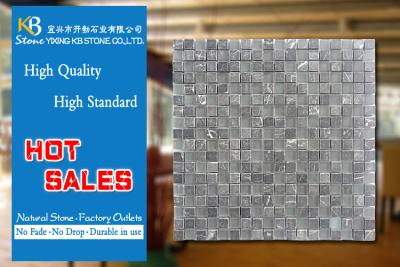 Cina La pietra di marmo bianca nera delle tessere ha mescolato la decorazione di vetro della parete del mosaico in vendita