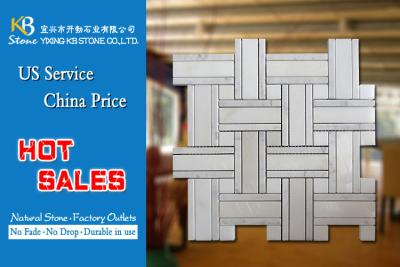 Cina Pavimenti le mattonelle bianche di marmo di pietra di Carrara lucidate parete all'aperto e dell'interno in vendita