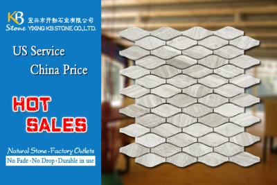 Cina La parete del mosaico del backsplash della cucina del sottopassaggio piastrella il marmo di legno bianco in vendita