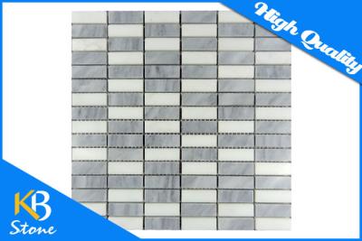 Cina La forma bianca mista grigia del quadrato delle mattonelle della parete del marmo del mosaico dell'Italia Cina ha lucidato 305 x 305mm in vendita