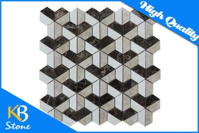 Cina La maglia moderna ha montato il bordo di marmo Waterjet delle mattonelle decorative della parete 3D per decorazione domestica/dell'hotel in vendita