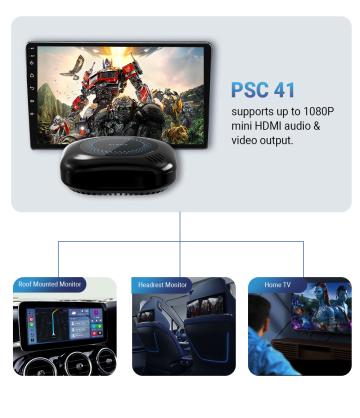 Black Wireless CarPlay Android Ai Box side view