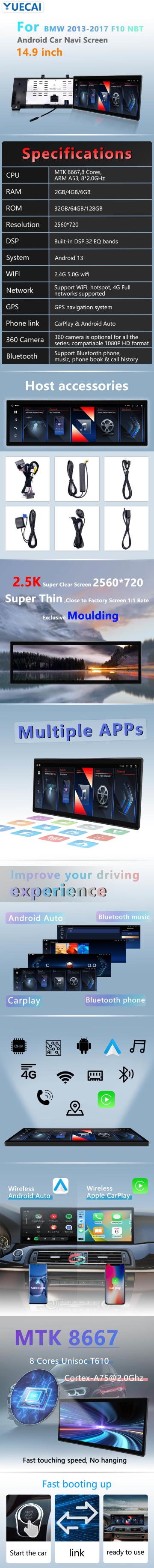 BMW Android Head Unit Player Screen showing interface and dashboard integration