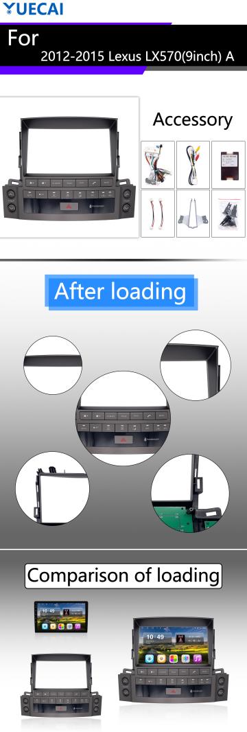 2012-2015 Lexus LX570 9-inch Android head unit plastic frame