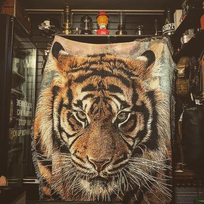 China Y-Z Tiger Tapestry Cozy Sofa Cover Afghan Blankets Bohemian Cotton Picnic Rug Blanket for sale
