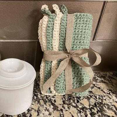 China Y-F Hand Crocheted Washable Kitchen Towels Dish Cloths Eco Friendly Washable Wash Cloths for sale