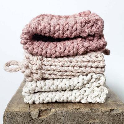 China Y-F Neutral Large Washcloth Crochet Dishcloth Cotton Wash Cloths Kitchen Rags Dish Rag Durable Dishcloth for sale
