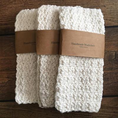 China Y-F Grey Cotton Washcloth Crochet Natural Cotton Wash Cloth Face Cloth Dish Cloth Cotton Towel Gift for Mom for sale