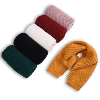 China Y-Z Fashion Kids Children's Infinity Long Scarf Soft Girls and Boys Thick Winter Scarfs Cable Knitted Scarves for sale