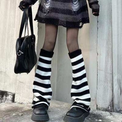 China Y-Z Fall Winter Knitted White Warm Yoga Gothic Horn Knee High Leg Warmers for Women Knee Socks for sale