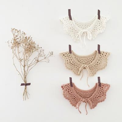 China Y-F Wholesale Eco-Friendly Kids Fashion Handmade Crochet Floral Embroidery 100% Cotton Lace Collar with Hollow Neckline for sale