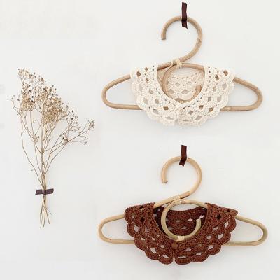 China Y-Z New Design Solid Color Baby Girl Crochet Neck Collar Lotus Leaf Lace Embroidered 100% Cotton for sale
