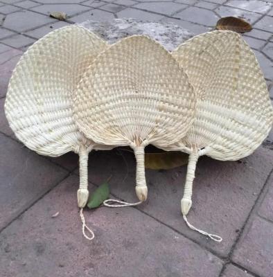 China Y-Z Small cattail leaf fan woven vintage summer paddle wood hand held fans supplies home decor for sale