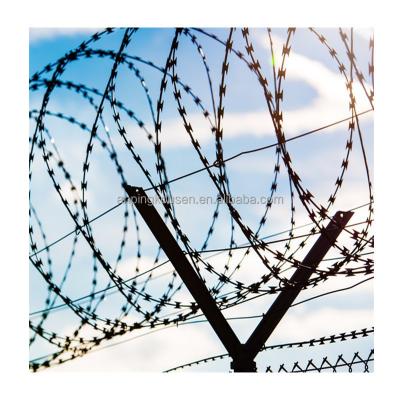 Cina Rollo di filo spinato di acciaio galvanizzato 20m/25m/30m/50m Lunghezza per la protezione della sicurezza in vendita