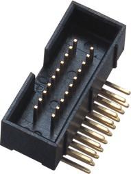 Cina Connettore d'ottone 1.27*2.54mm 2*10P PA9T 30%GF UL94V-0 dell'intestazione della scatola della IMMERSIONE dell'istantaneo 90° dell'oro in vendita