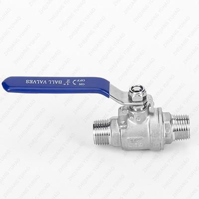 China Double Male Thread Ball Valve Stainless Steel 316 304 NPT BSP for sale